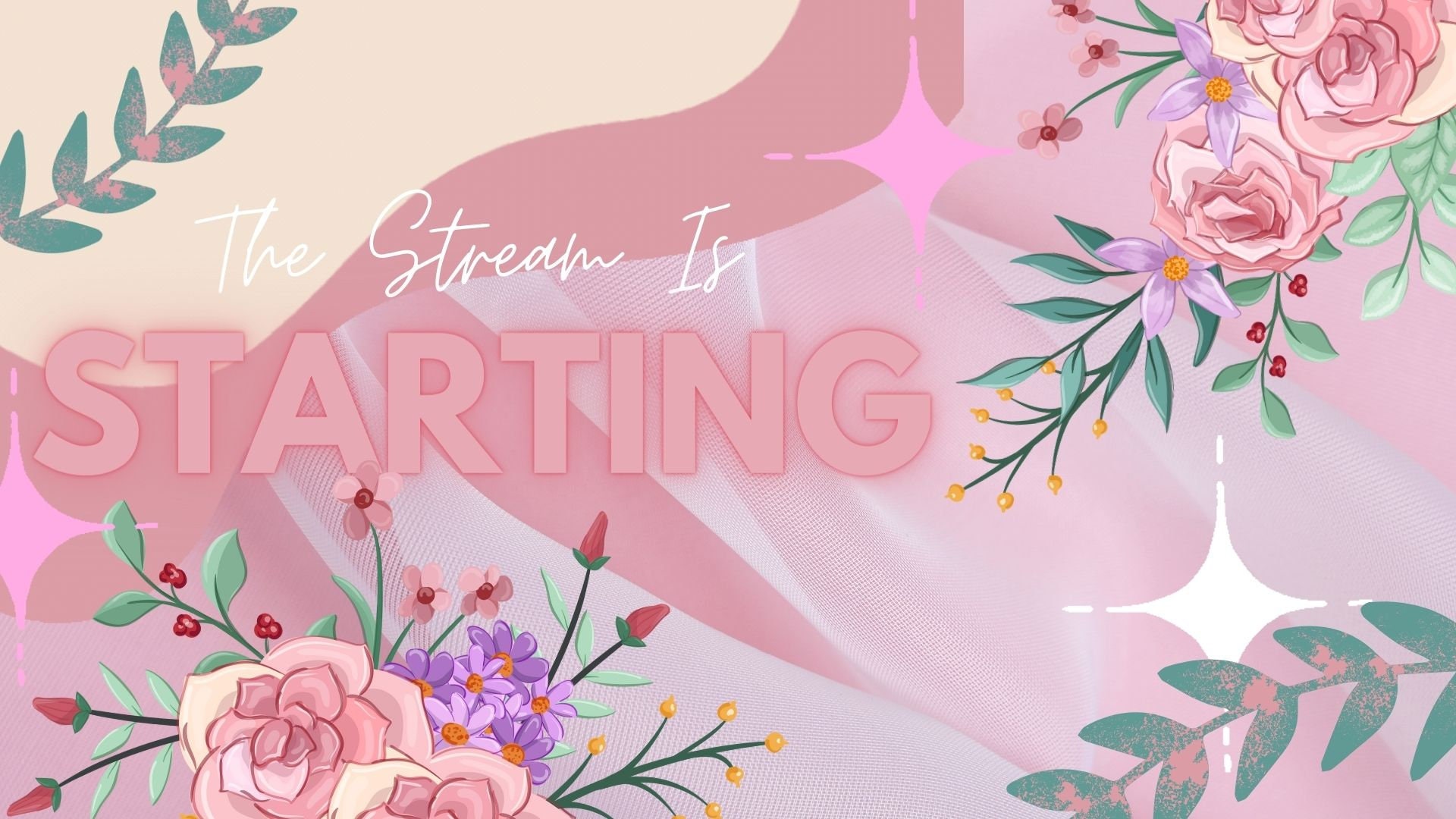 Powder Pink Roses Twitch Overlay Stream Package, Beautiful Roses Twitch ...
