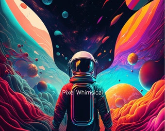 Psychedelic Space Trippy Art Print - Etsy