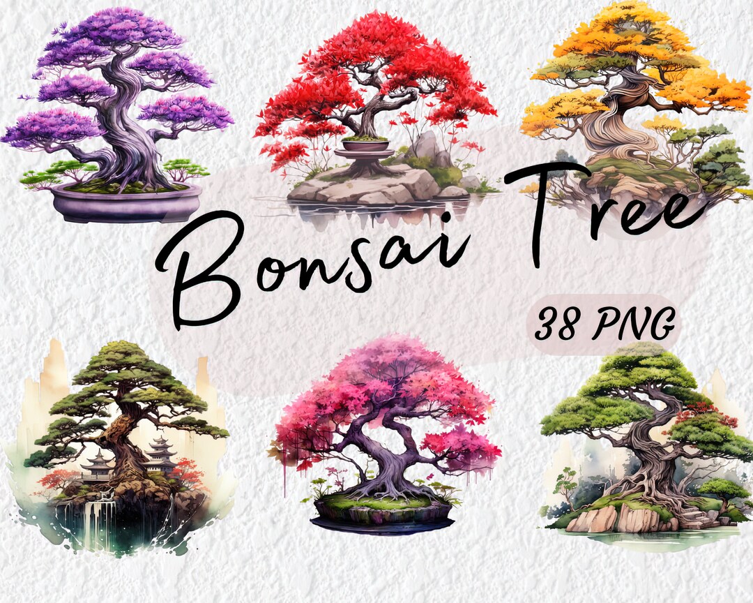 38 PNG Bonsai Tree Shrines Watercolor Clipart Frame Antique Watercolor ...