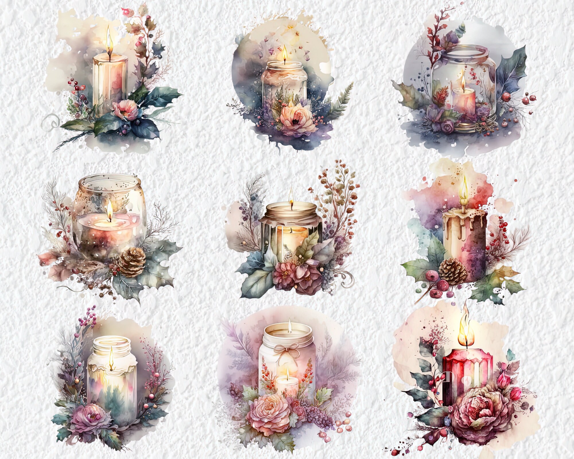 120 PNG Christmas Bundle Clipart ,watercolor Big Bundle Christmas ...