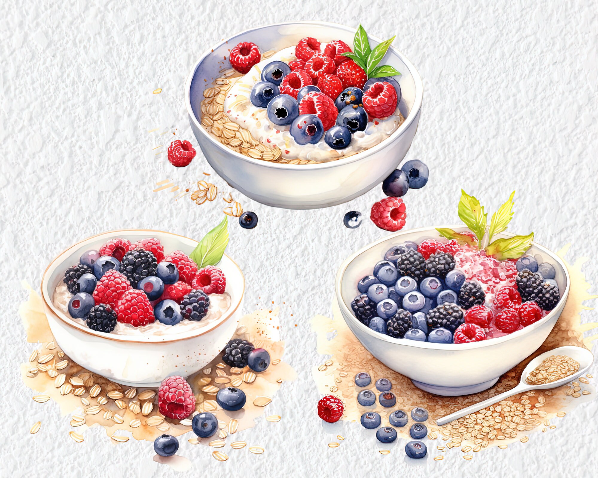 15 PNG Oatmeal Clipart Bundle, Food and Beverages, Breakfast and Brunch ...