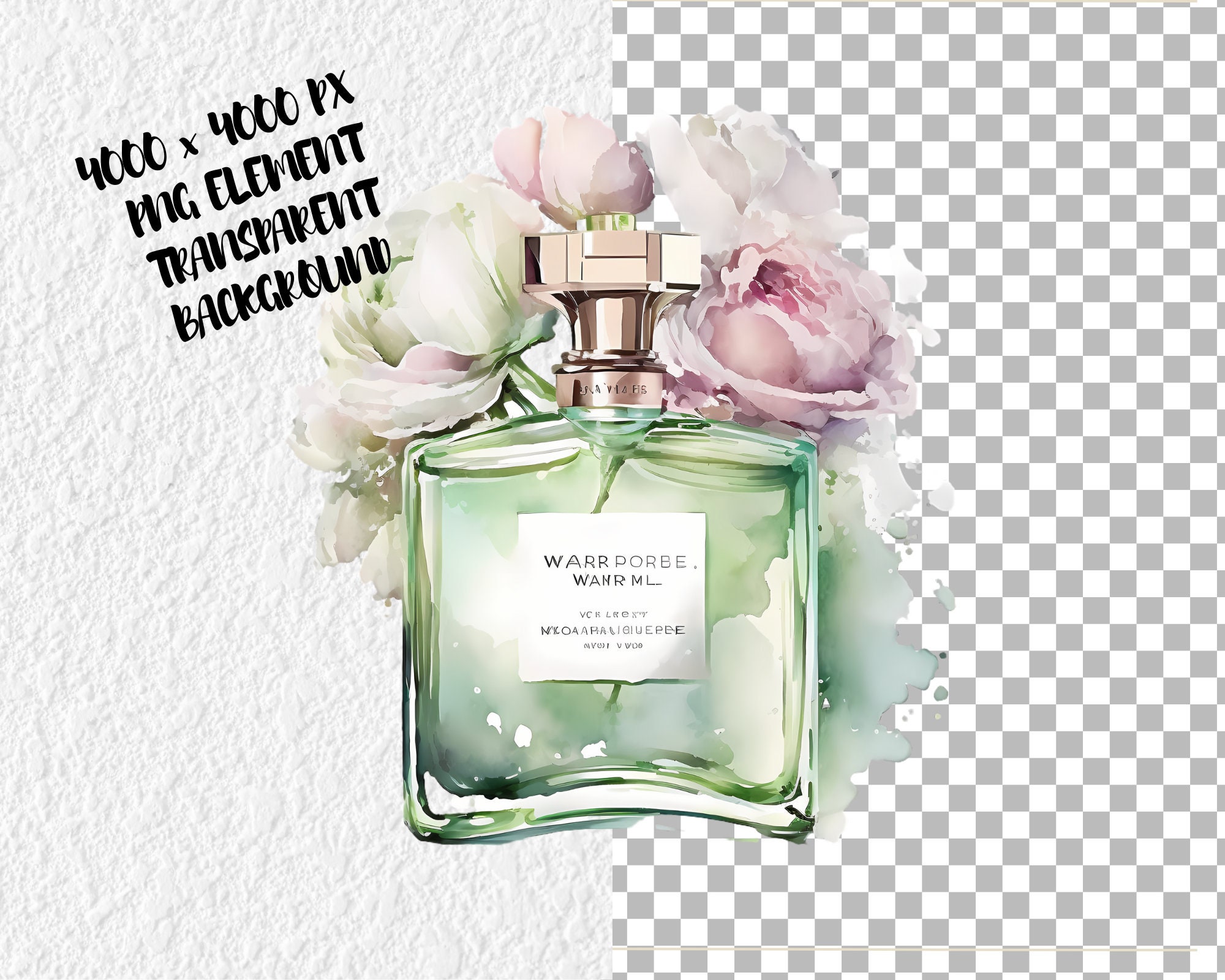 40 PNG Green Perfume Clipart, Watercolor Enchanting Perfume, Fragrance ...