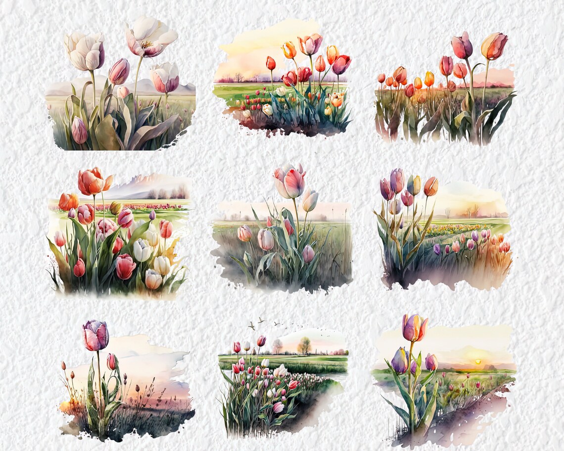 Tulip Clipart, Wedding Clipart, Flowers Clipart Bundle, Spring Flowers ...