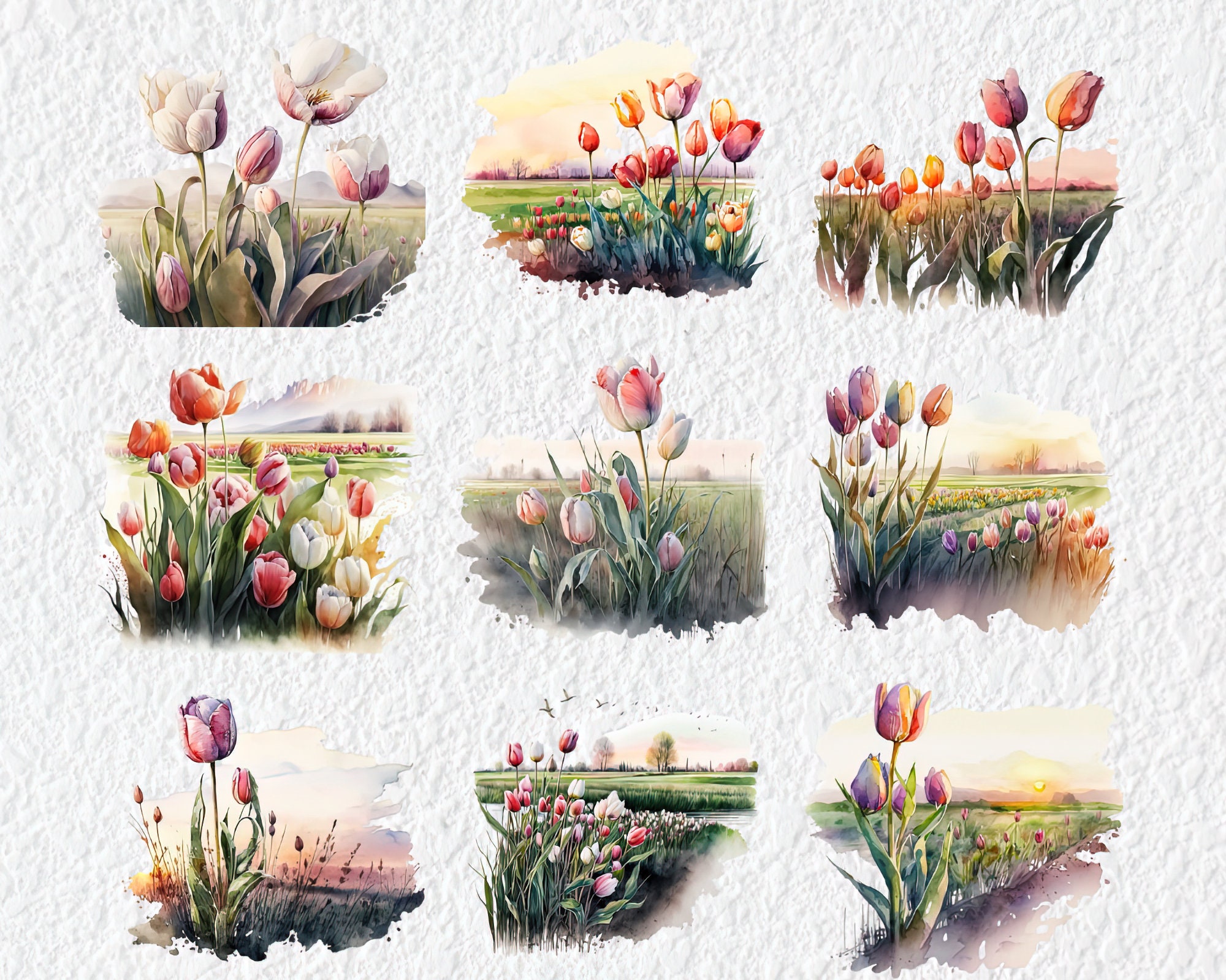 Tulip Clipart, Wedding Clipart, Flowers Clipart Bundle, Spring Flowers ...