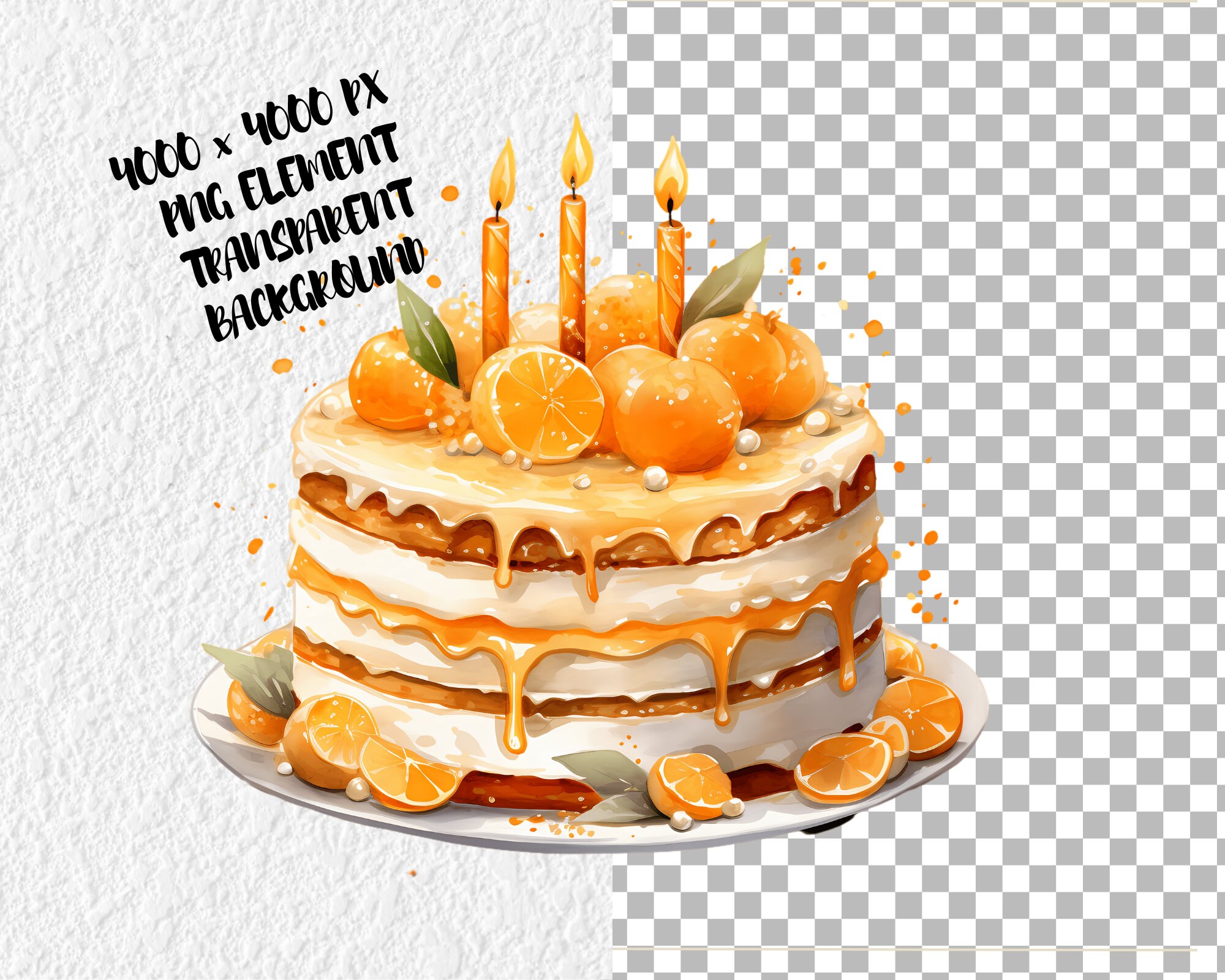 60 PNG Delicious Cake Clipart, Watercolor Birthday Cake, Sweet Dessert ...
