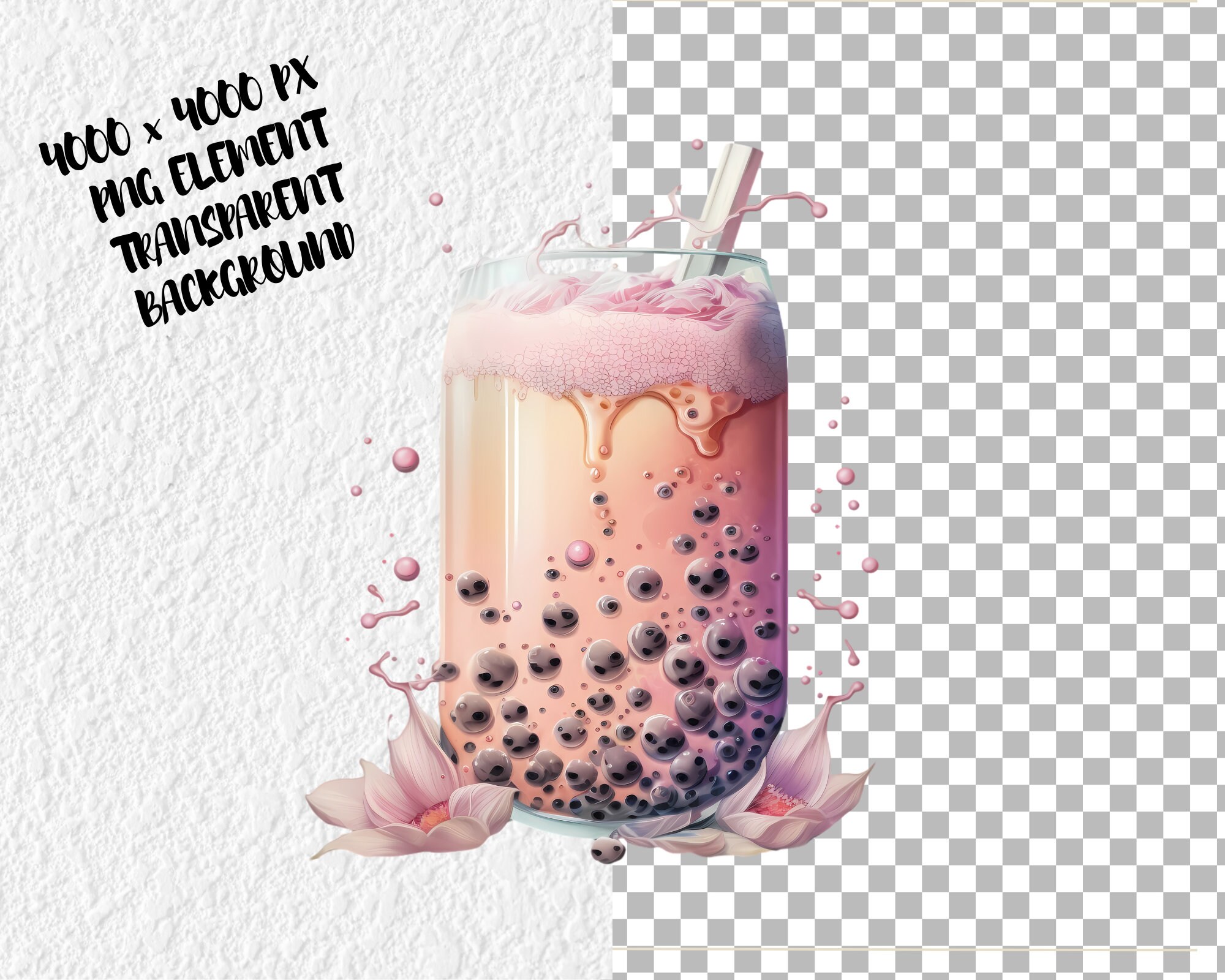 23 PNG Boba Tea Clipart, Watercolor Bubble Tea Clipart Collection ...