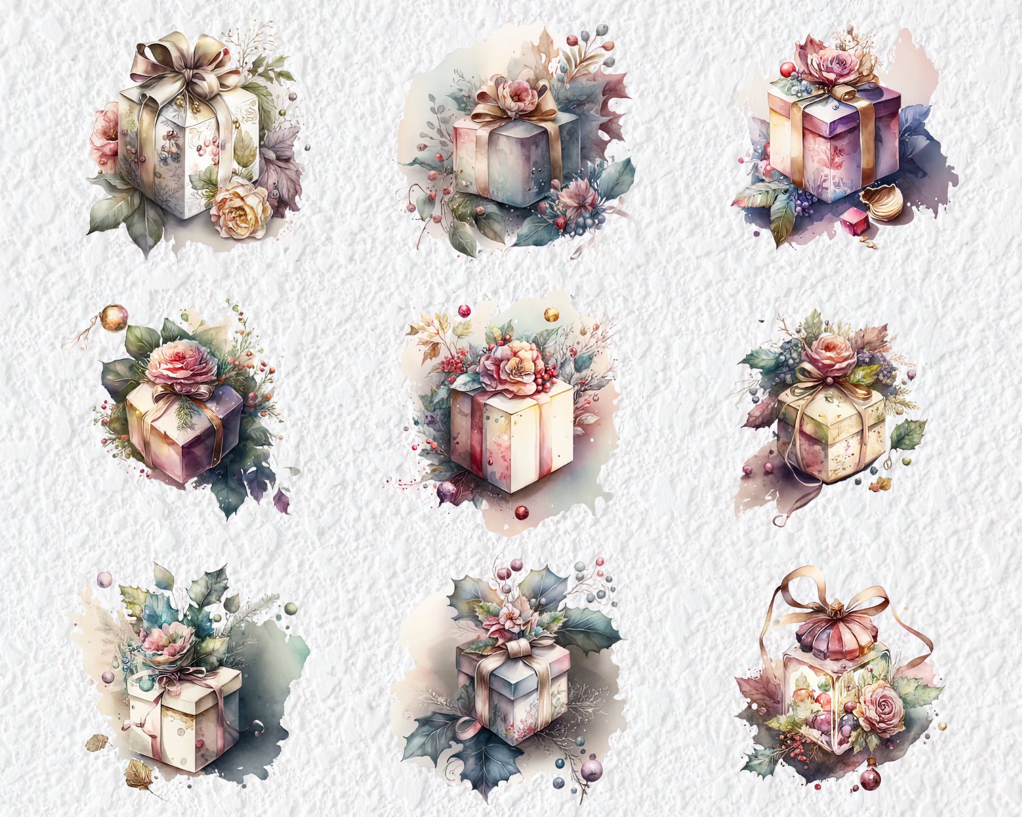 120 PNG Christmas Bundle Clipart ,watercolor Big Bundle Christmas ...