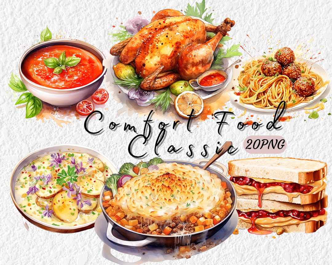 20 PNG Comfort Foods Clipart Watercolor Food and Beverage Clipart ...