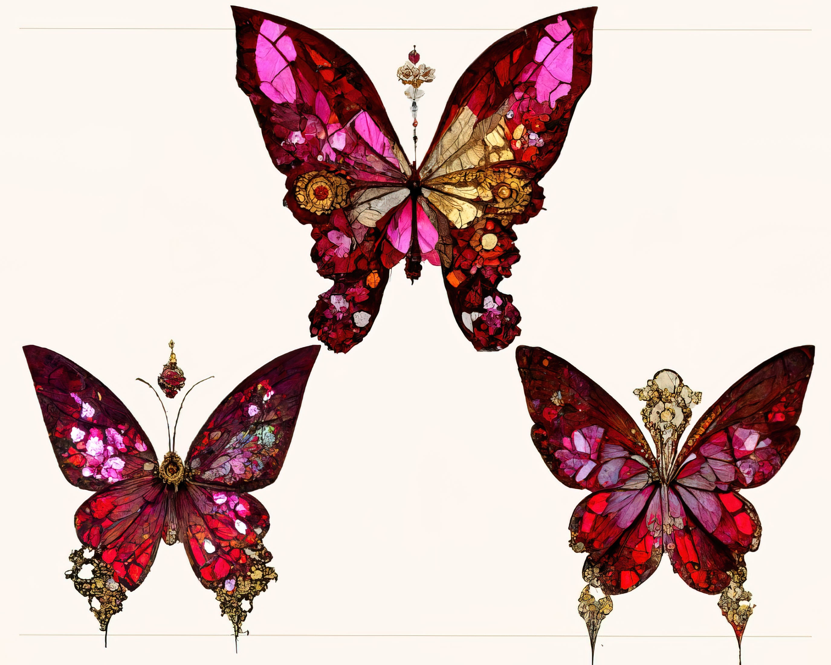 9 PNG Mystical Stained Red Butterfly Clipart, Fairy Fantasy Clipart ...