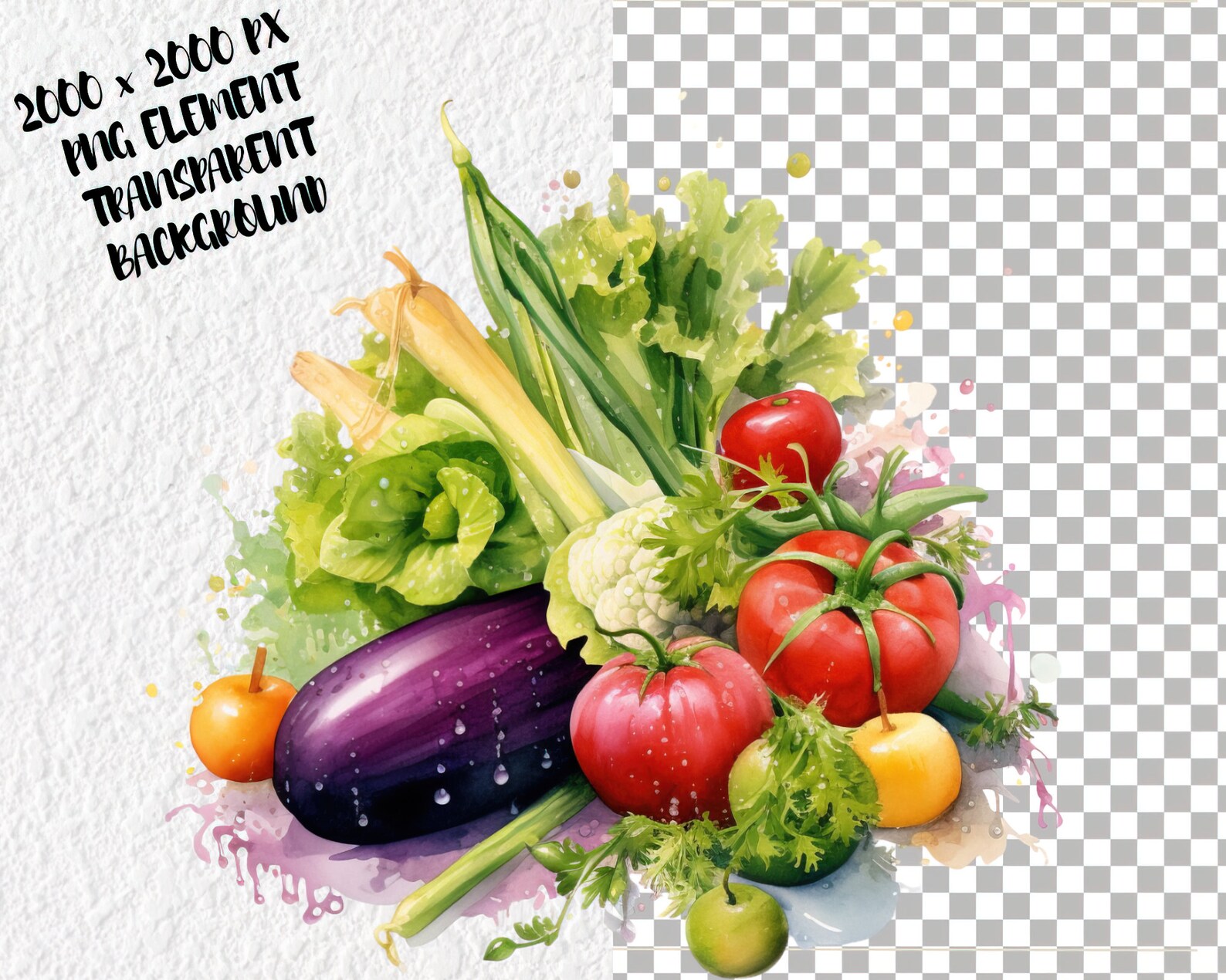 20 PNG Farm-to-table Vegetables Clipart Watercolor Green Food & Drinks ...
