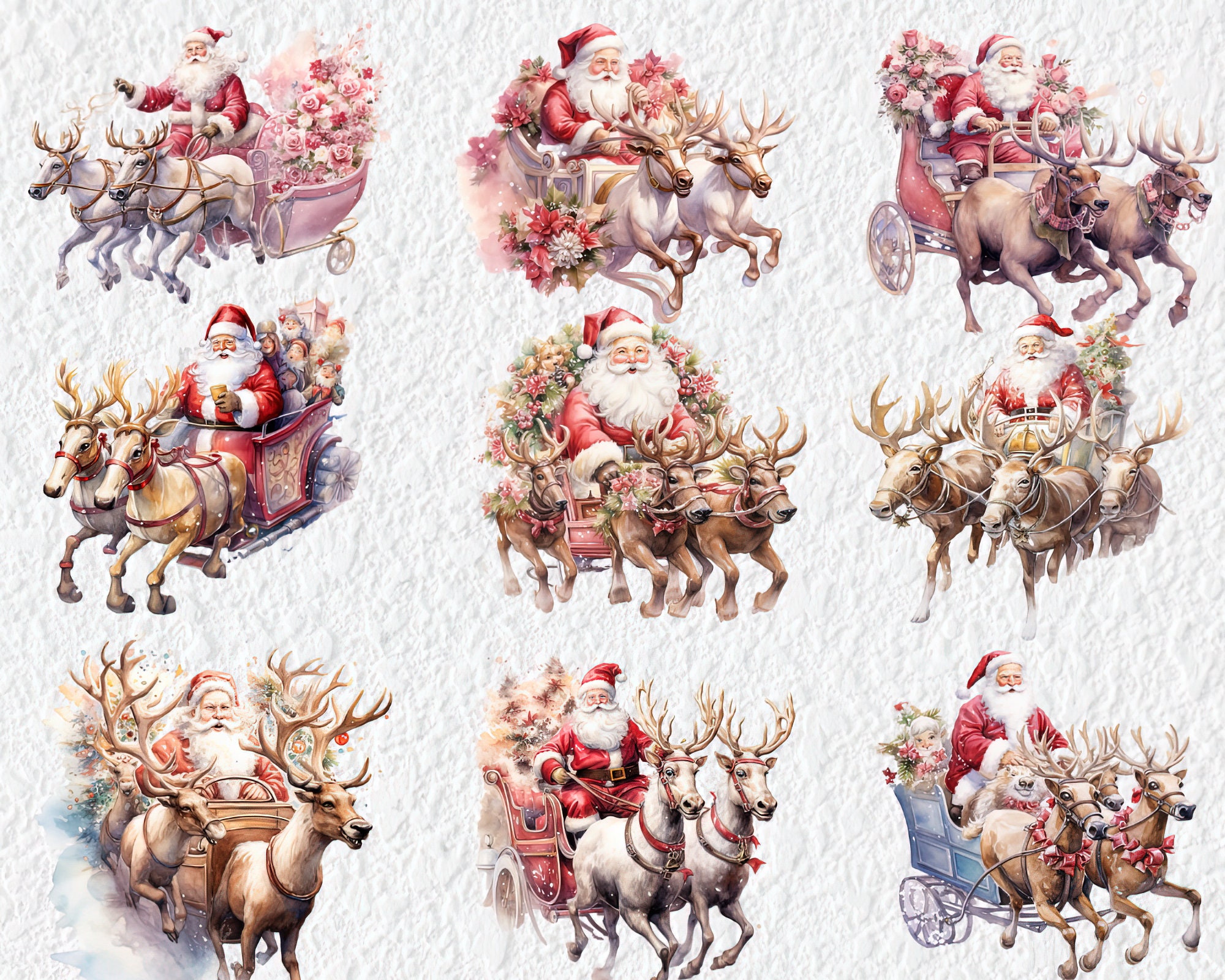 120 PNG Christmas Bundle Clipart ,watercolor Big Bundle Christmas ...
