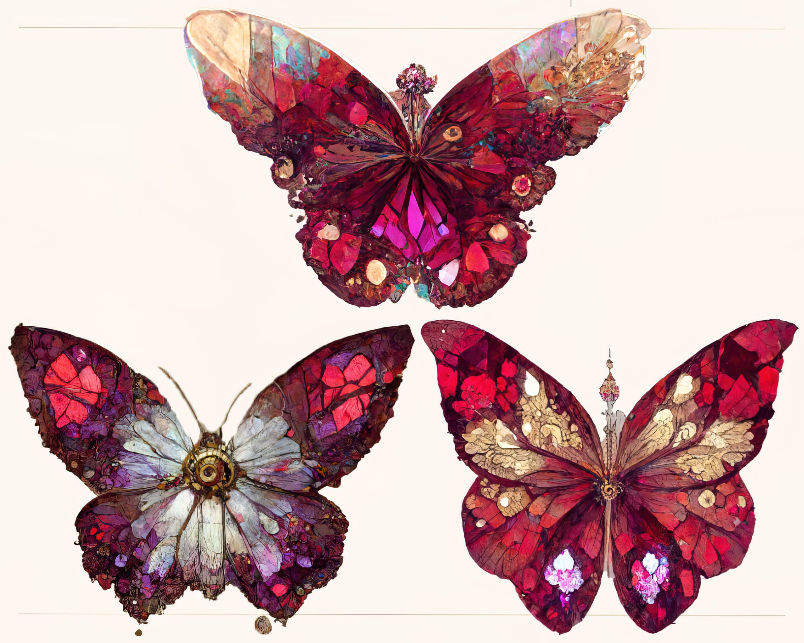 9 PNG Mystical Stained Red Butterfly Clipart, Fairy Fantasy Clipart ...