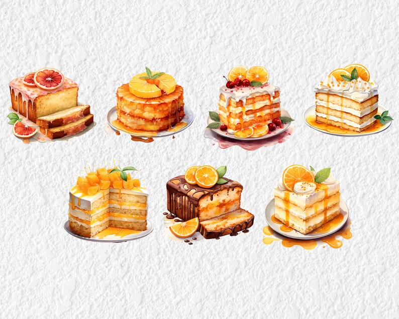 25 PNG Delicious Cake Clipart, Watercolor Birthday Cake, Sweet Dessert ...