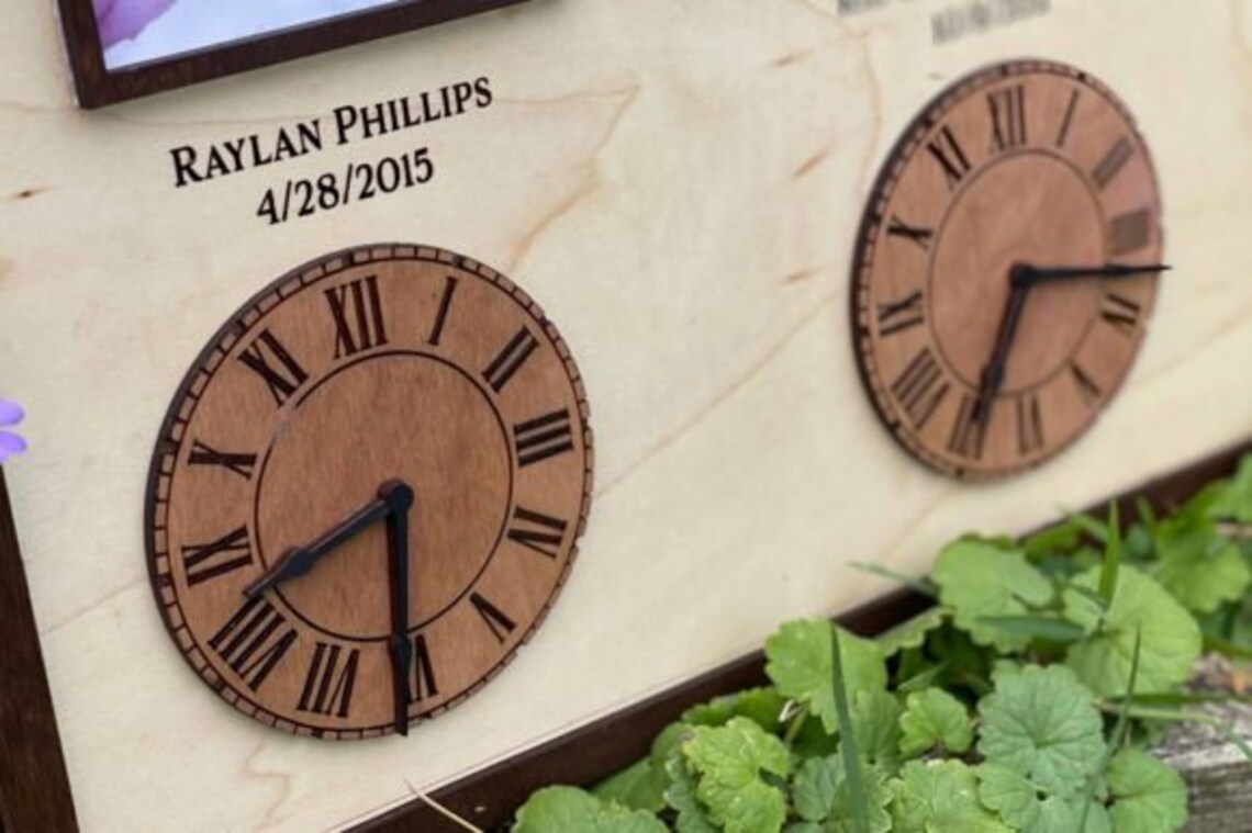 A Moment in Time Frame / Family / Wooden Clock / Birth / Clock ...