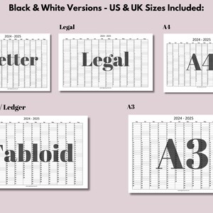 2024 to 2025 Academic Year Planner, Full Year Planner on One Page in US ...