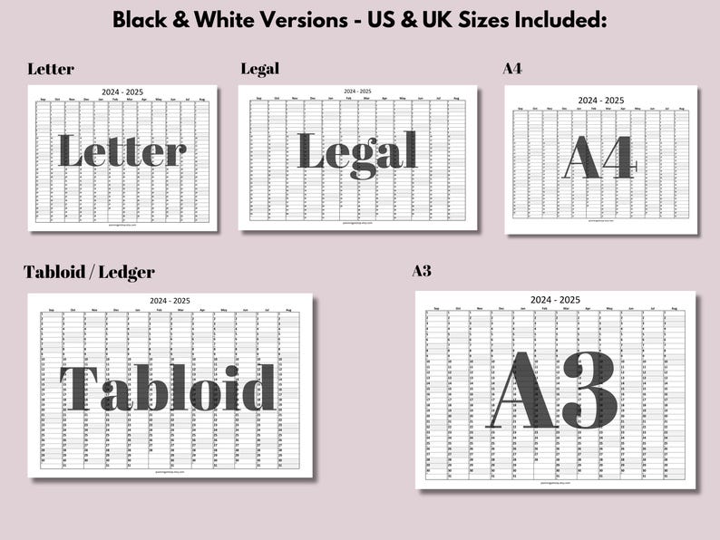 2024 to 2025 Academic Year Planner, Full Year Planner on One Page in US ...