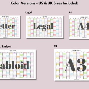 2024 to 2025 Academic Year Planner, Full Year Planner on One Page in US ...