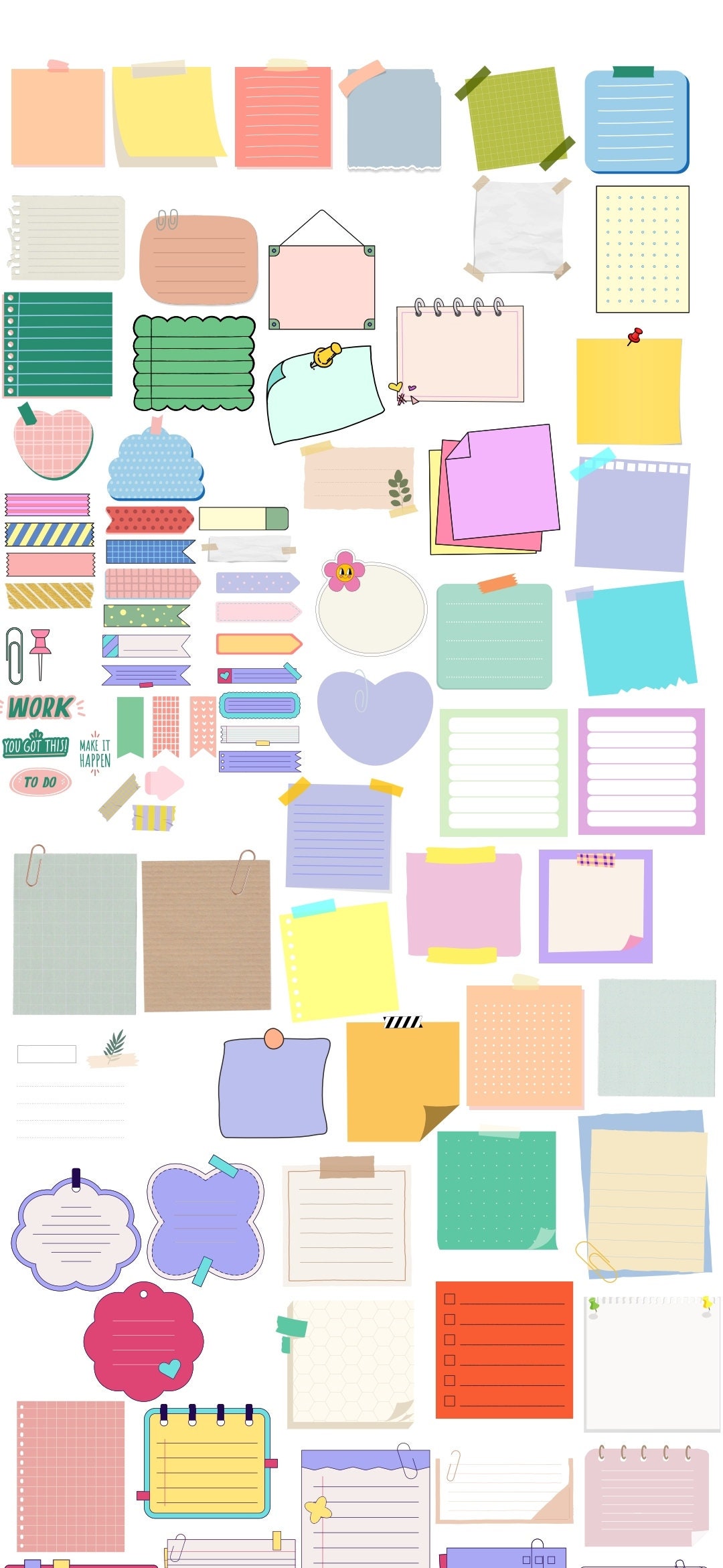 130 Digital Sticky Notes, Digital Stickers, Png Stickers, Goodnotes ...