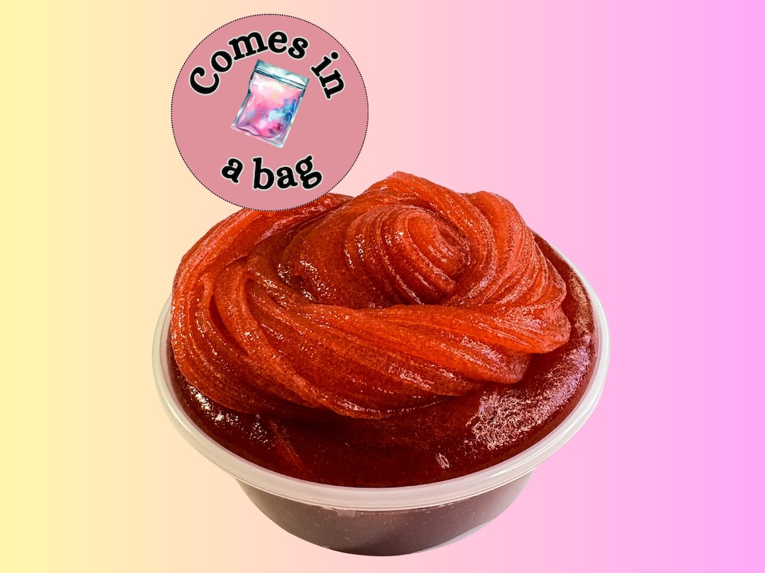 Cherry Scented Icee Slime, Red Stretchy Slime in a Bag, Neutral Gift ...