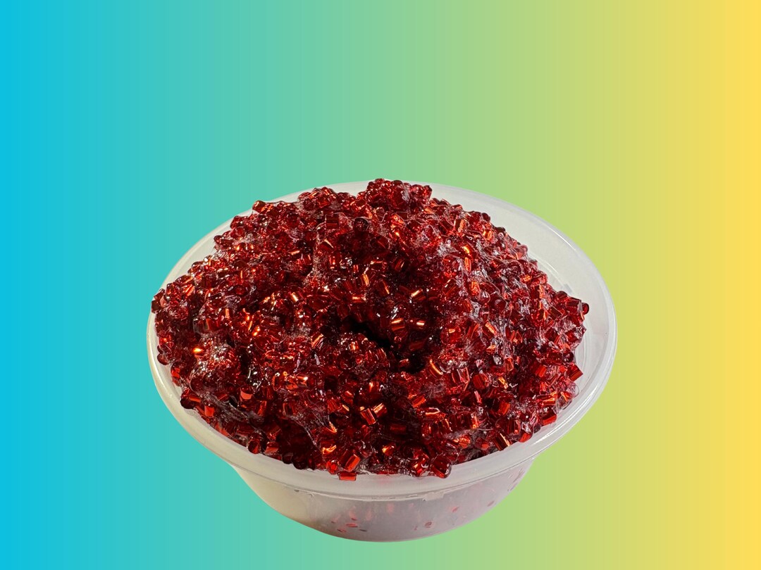 Red Bingsu Slime: Crunchy Cherry Scented, Slime Party Favor - Etsy