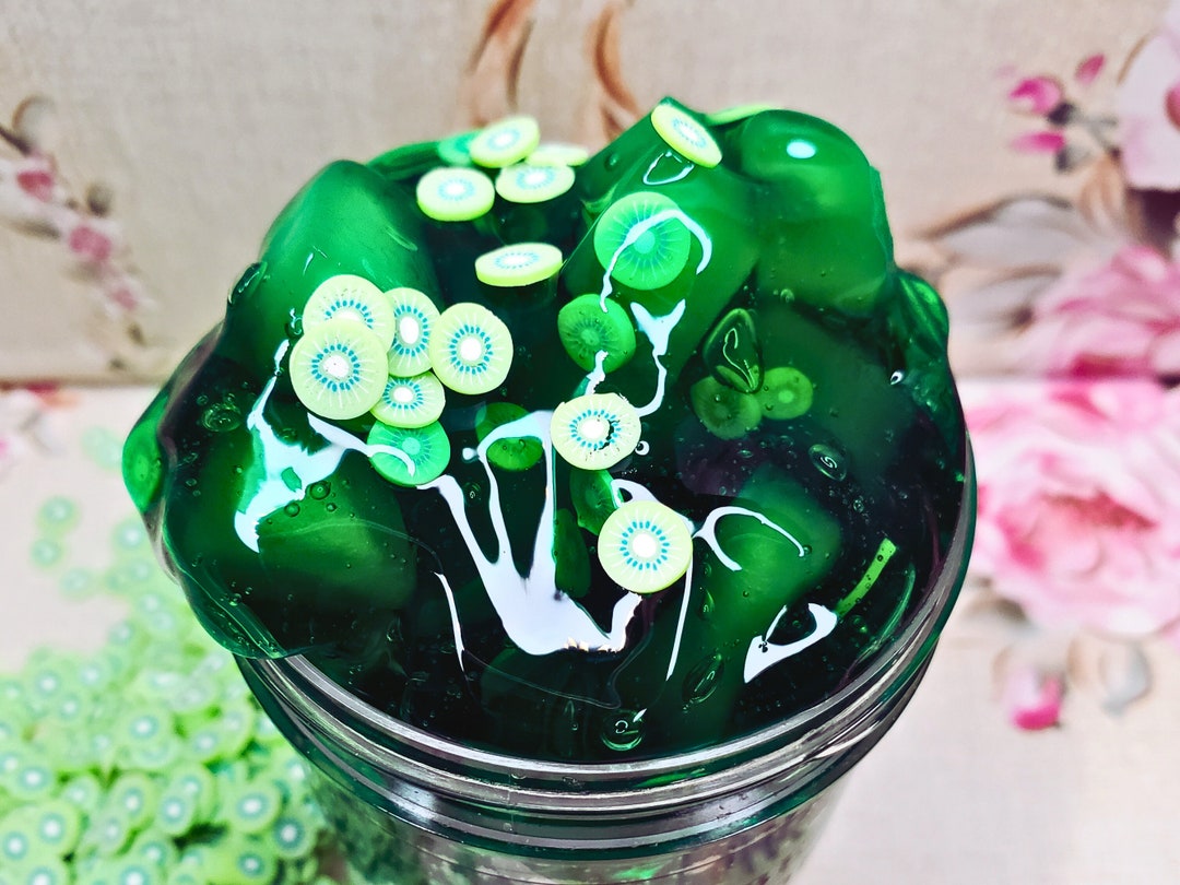 Kiwi Jelly Cube Slime, Party Favor, Lemon Scented Slime, Homemade ...