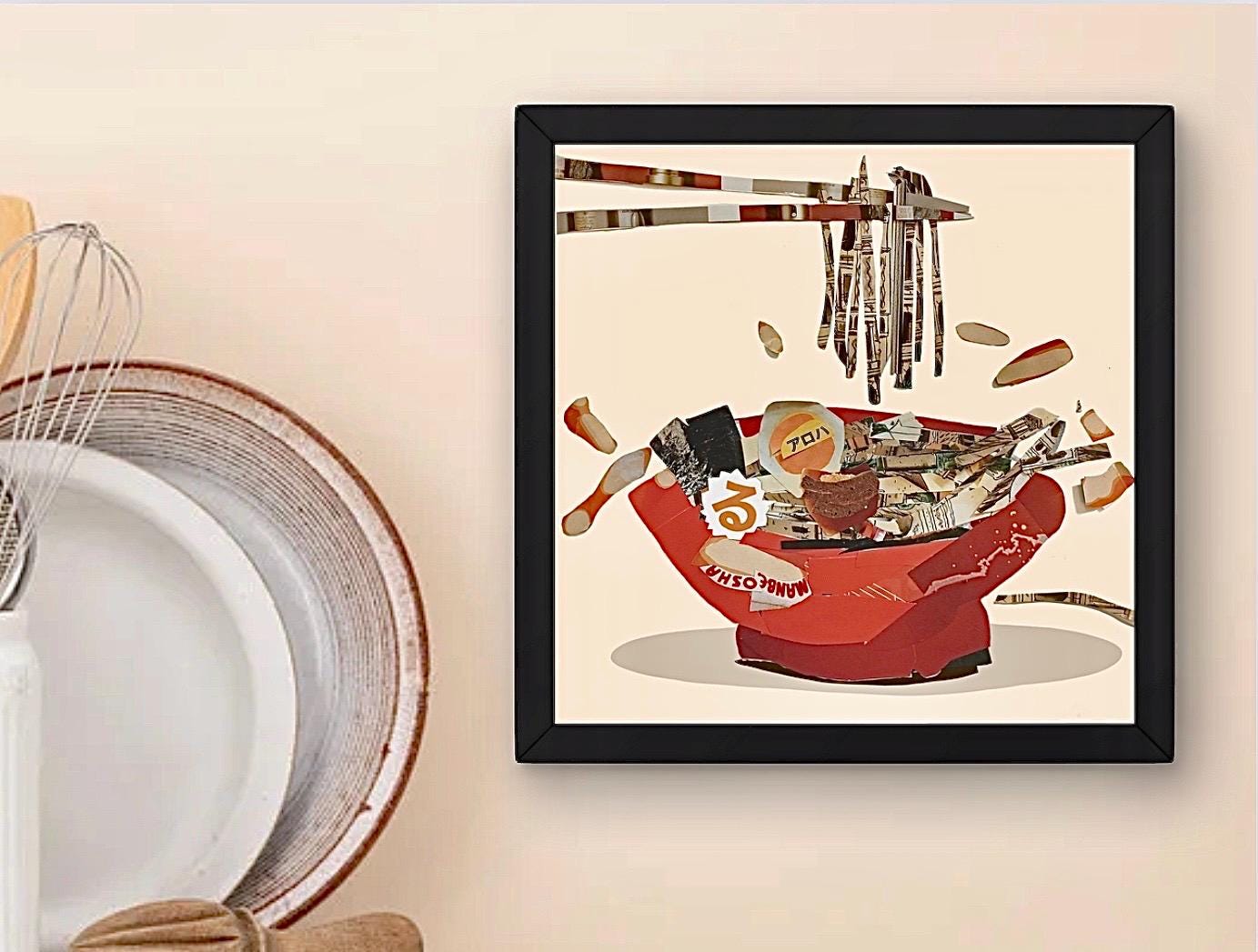 Ramen | Collage Illustration | Kitchen Art | Asian Food | Anime Art ...