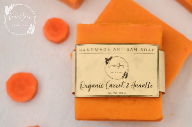 Organic Carrot Annatto Soap Bar: Handmade Cold Process Soap - Etsy