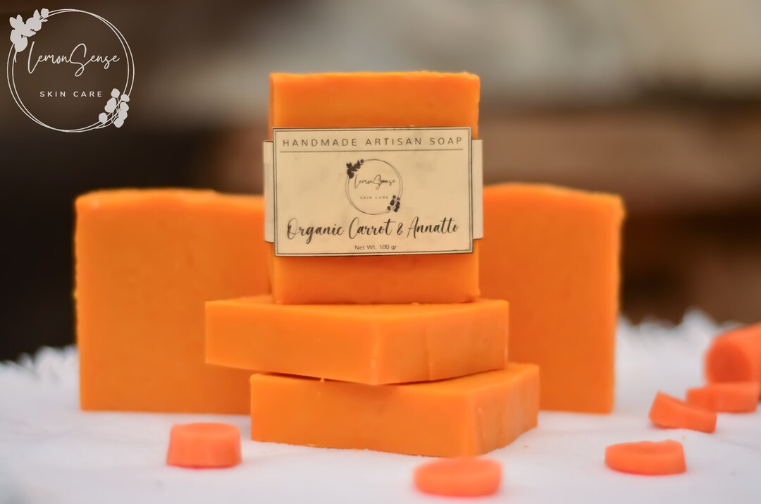 Organic Carrot Annatto Soap Bar: Handmade Cold Process Soap - Etsy