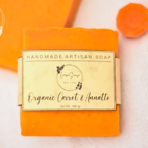 Organic Carrot Annatto Soap Bar: Handmade Cold Process Soap - Etsy