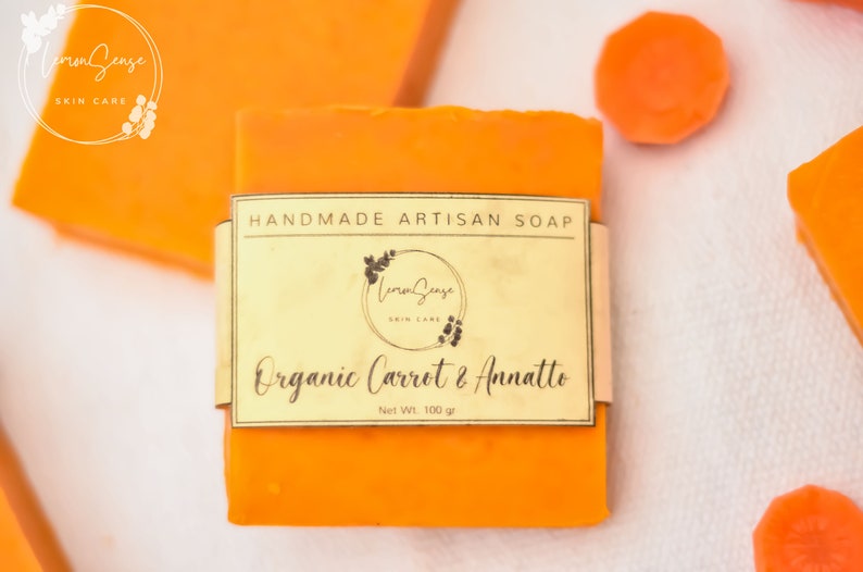 Organic Carrot Annatto Soap Bar: Handmade Cold Process Soap - Etsy
