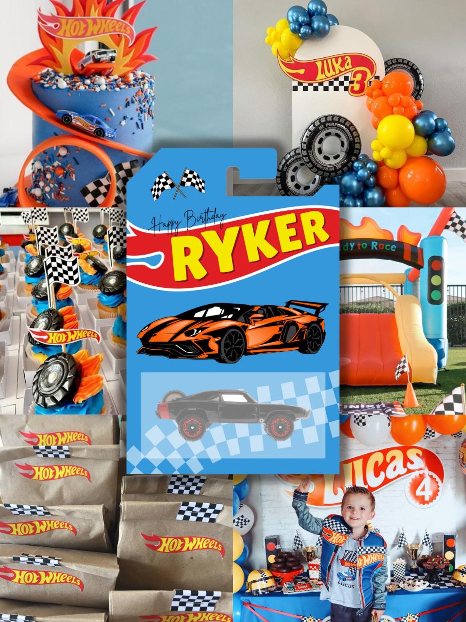 Editable Hot Wheels Favor Tags: Toy Car Birthday Thank You (canva ...