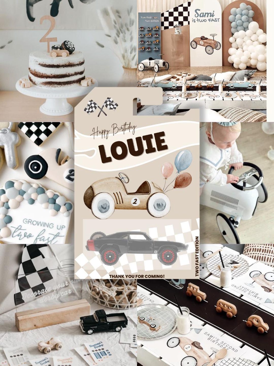 Editable Car Favor Tags: Toy Car Birthday Thank You (canva Template ...