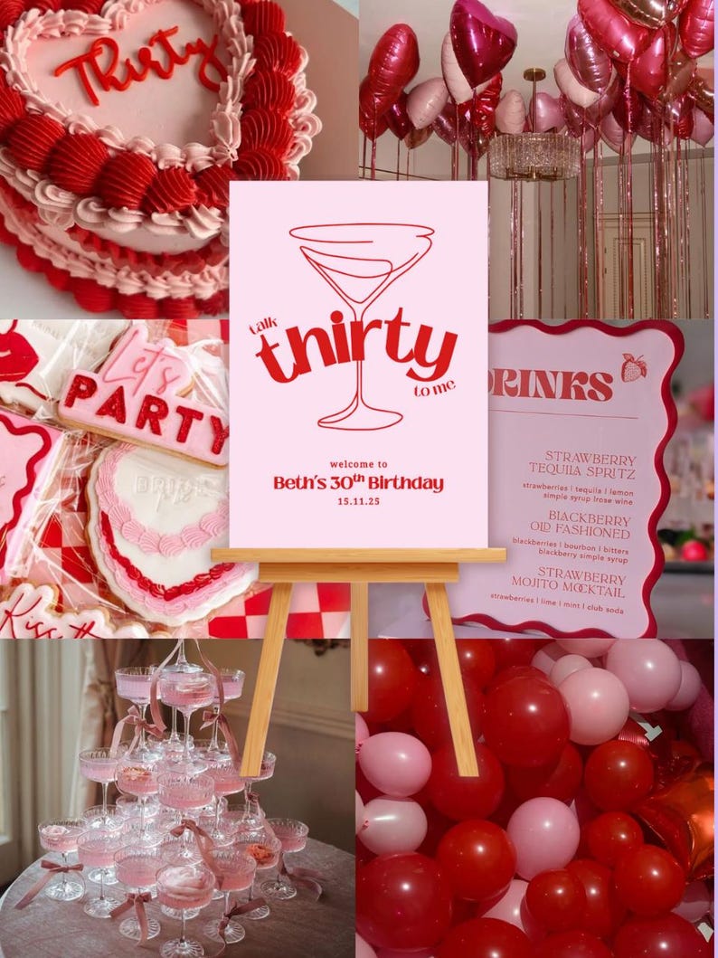 Talk Thirty to Me Welcome Sign – 30th Birthday, Editable Template ...