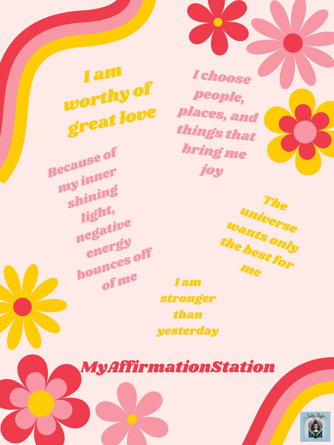 Myaffirmationstation™ - "daisy Days" Affirmation Poster 18" X 24 ...