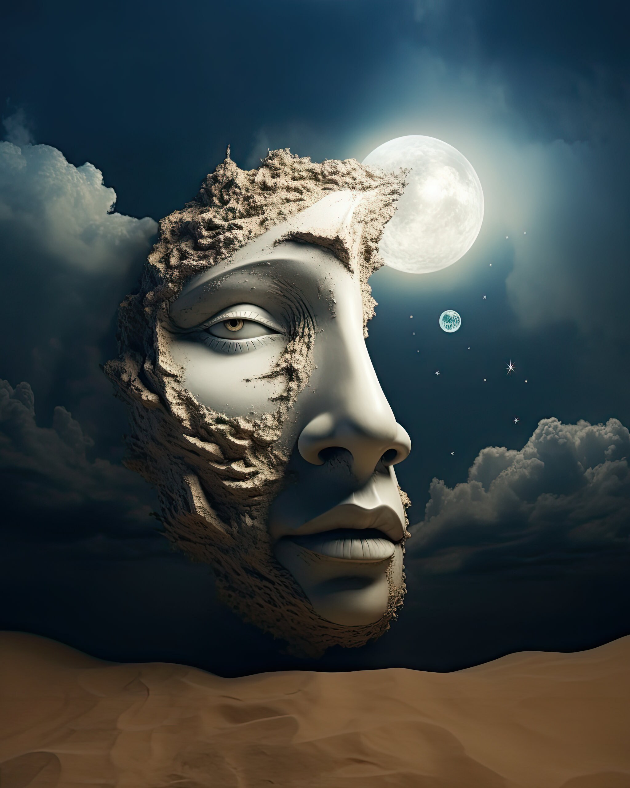 Half Moon Full Moon Lunar Digital Download Printing - Etsy