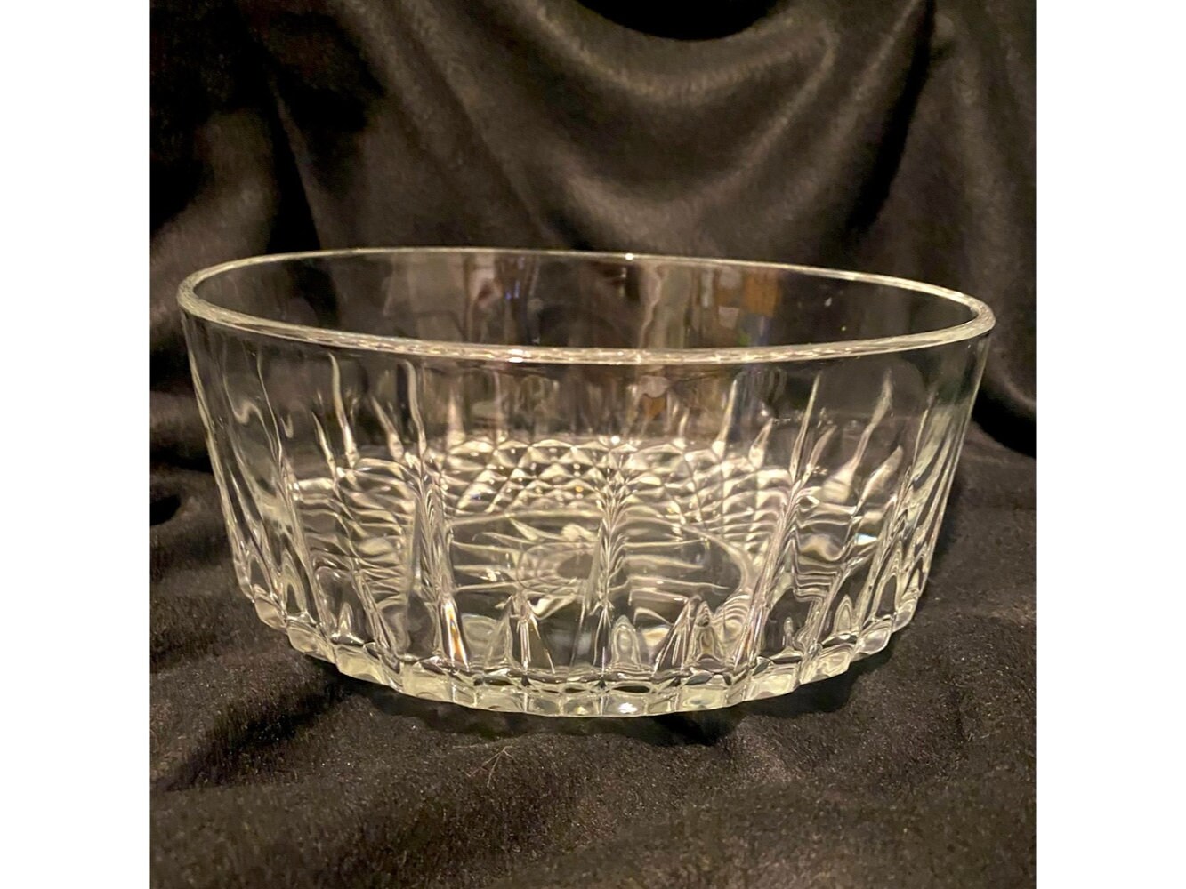 Vintage Arcoroc Glass Serving Bowl France Starburst Diamond Bevelled ...