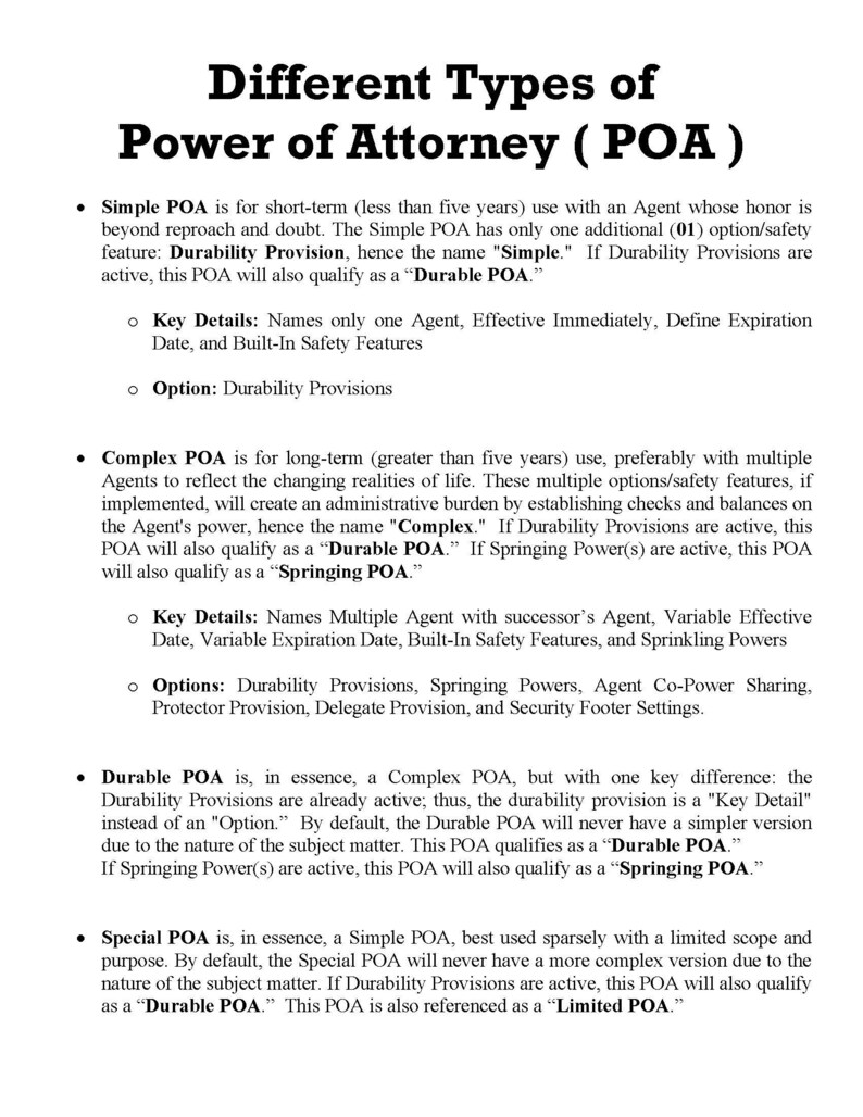 Simple General Power of Attorney - Full Version - Ebook ( PDF ) - Etsy