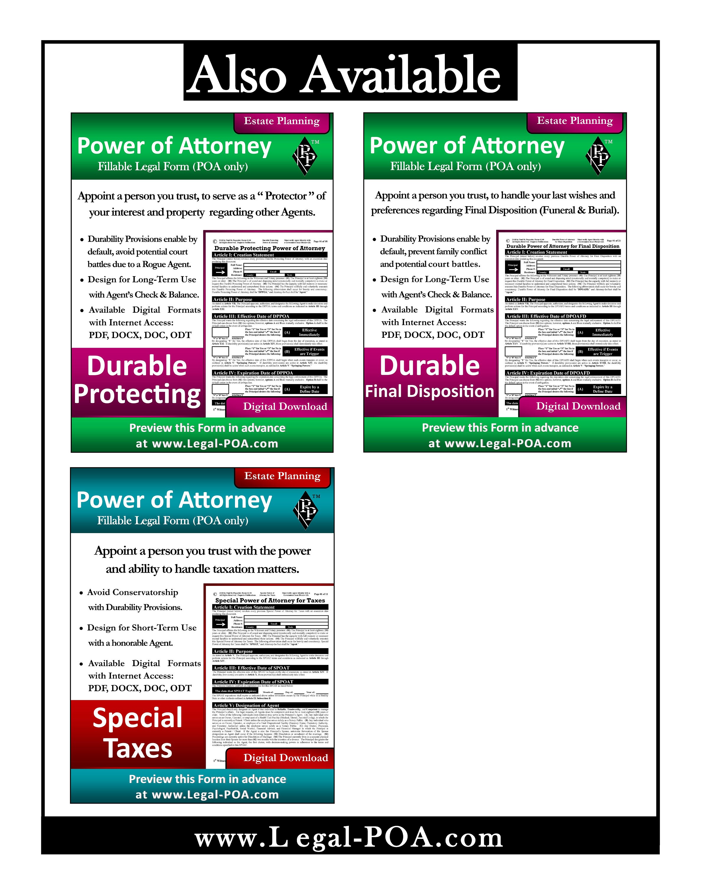 Complex Power of Attorney Legal Kit POA Only - Etsy