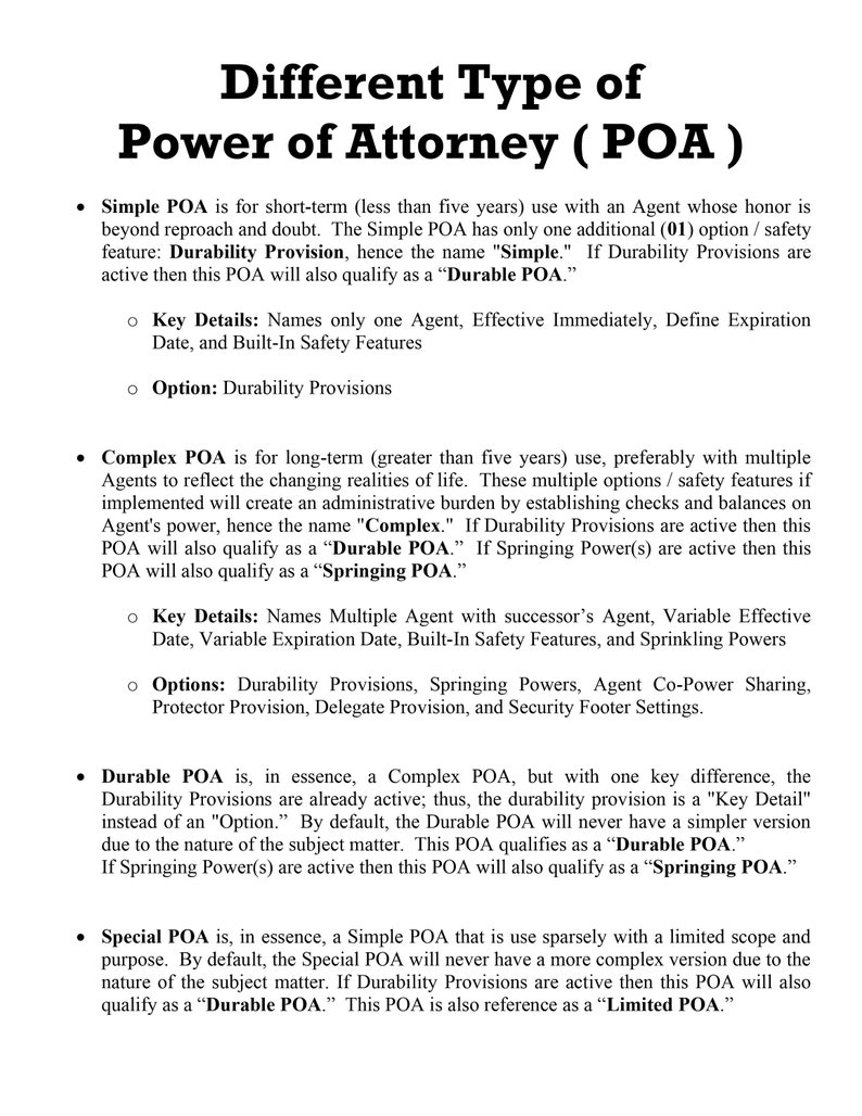 Simple Financial Power of Attorney Full Version Ebook PDF - Etsy
