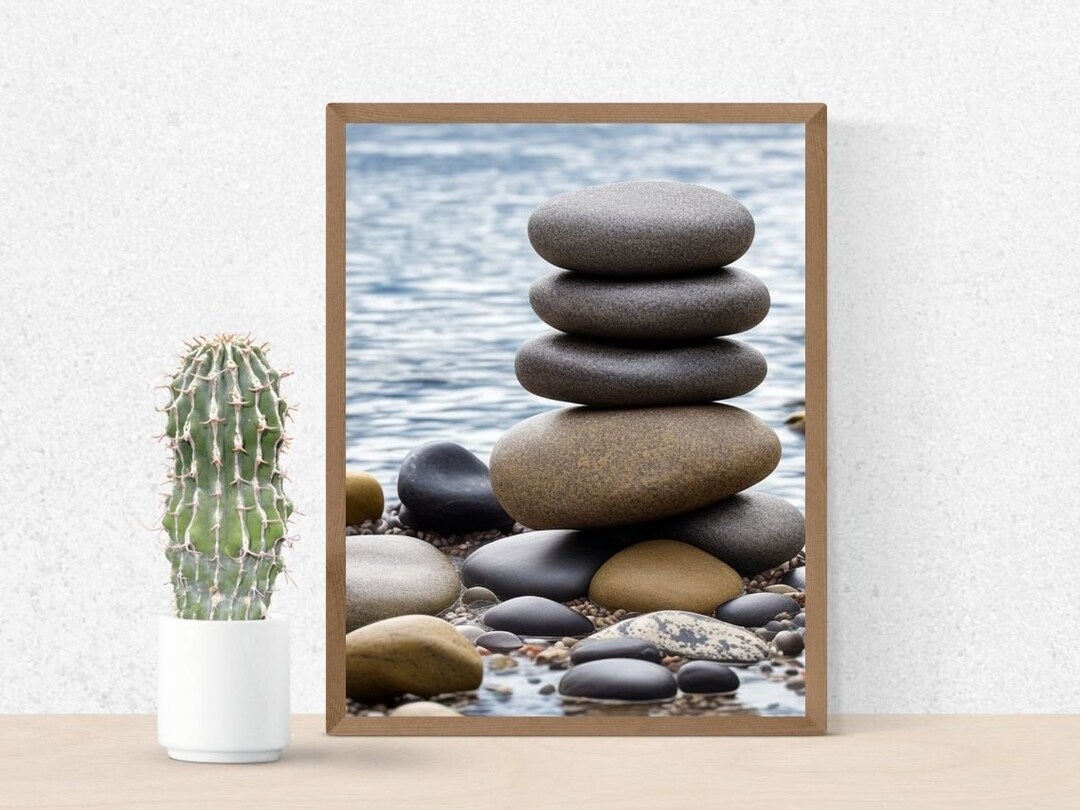 Stacked Zen Stones Art Print / Zen Wall Art Print / Zen - Etsy