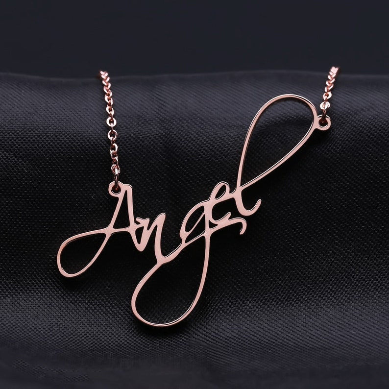 Name Necklace, Personalized Custom Word Pendant, Couple Gift for Women ...