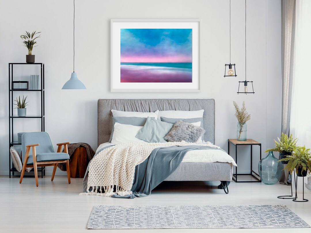 Abstract Ocean Sunset, Abstract Sunset Art Print, Ocean Sunset Abstract ...