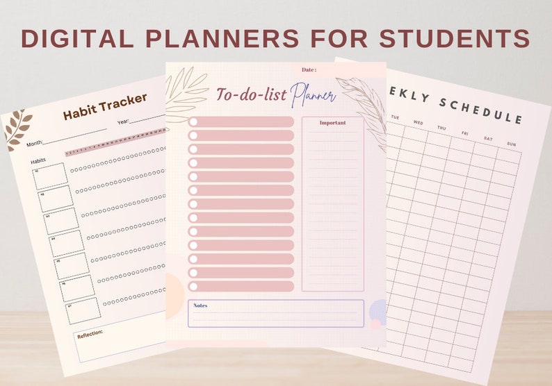 Daily Planner, Digital Planner, Printable Planner, Students Planner ...