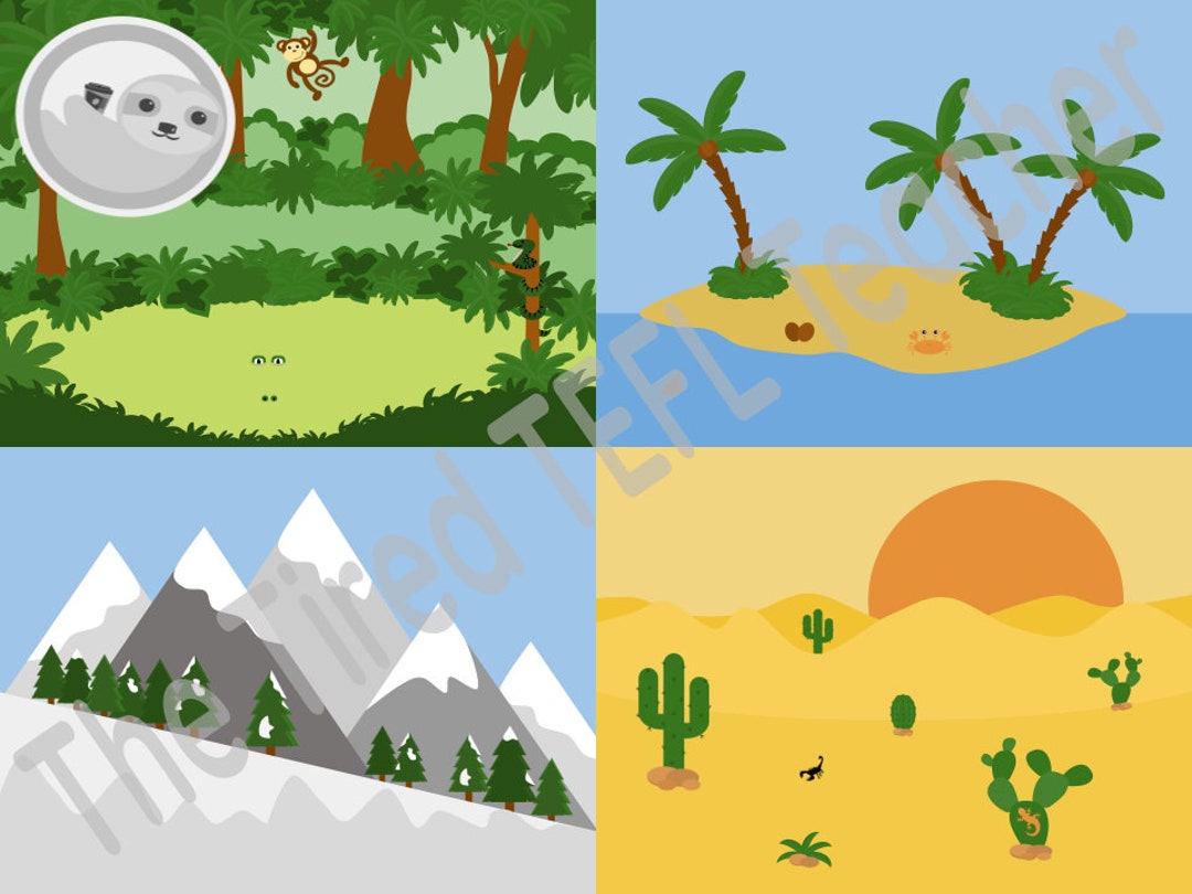 Clip Art Images Desert, Desert Island, Jungle and Mountains - Etsy