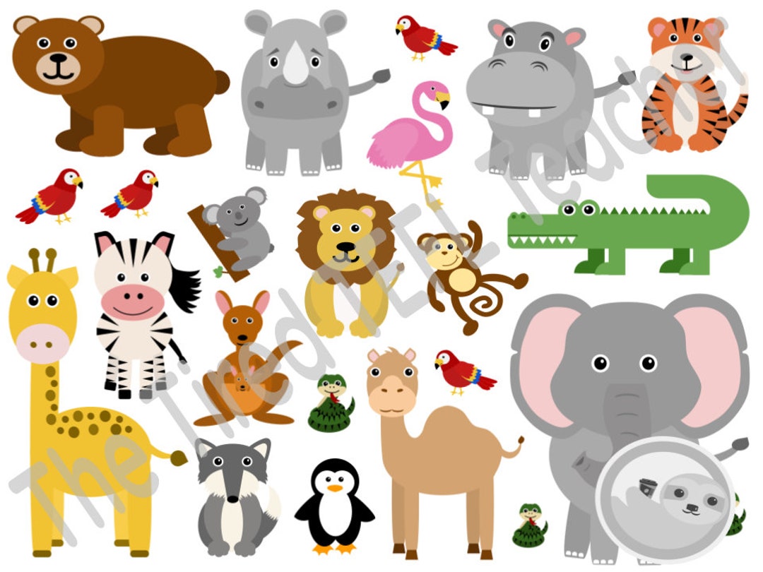 Zoo Animal Clip Art 18 Images - Etsy