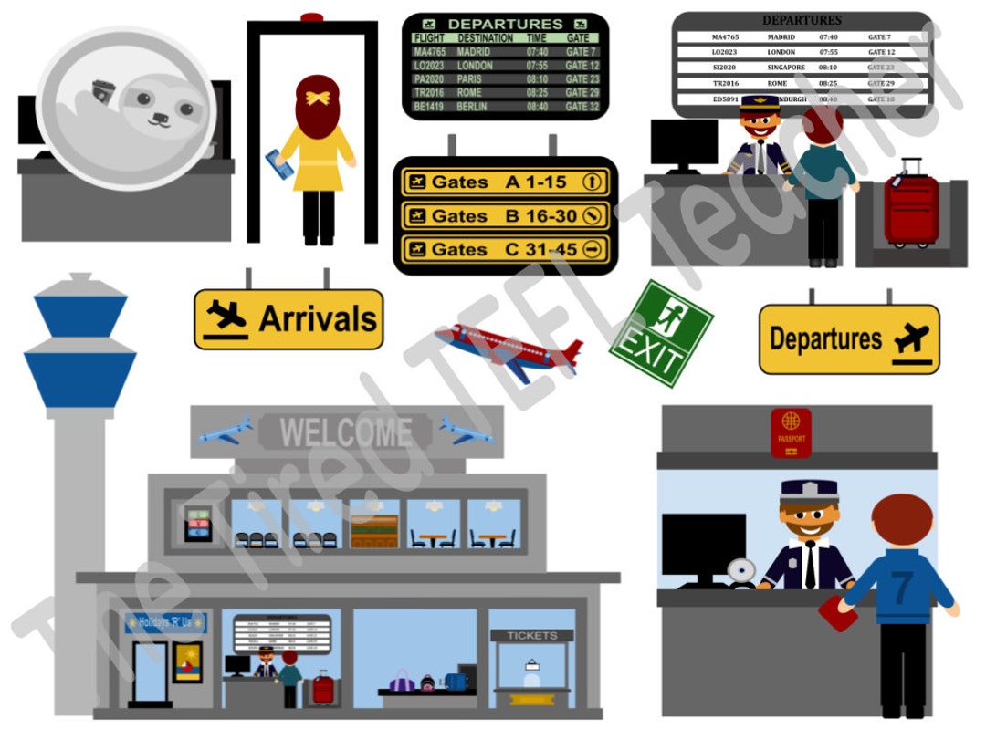 Airport Clip Art 26 Images - Etsy