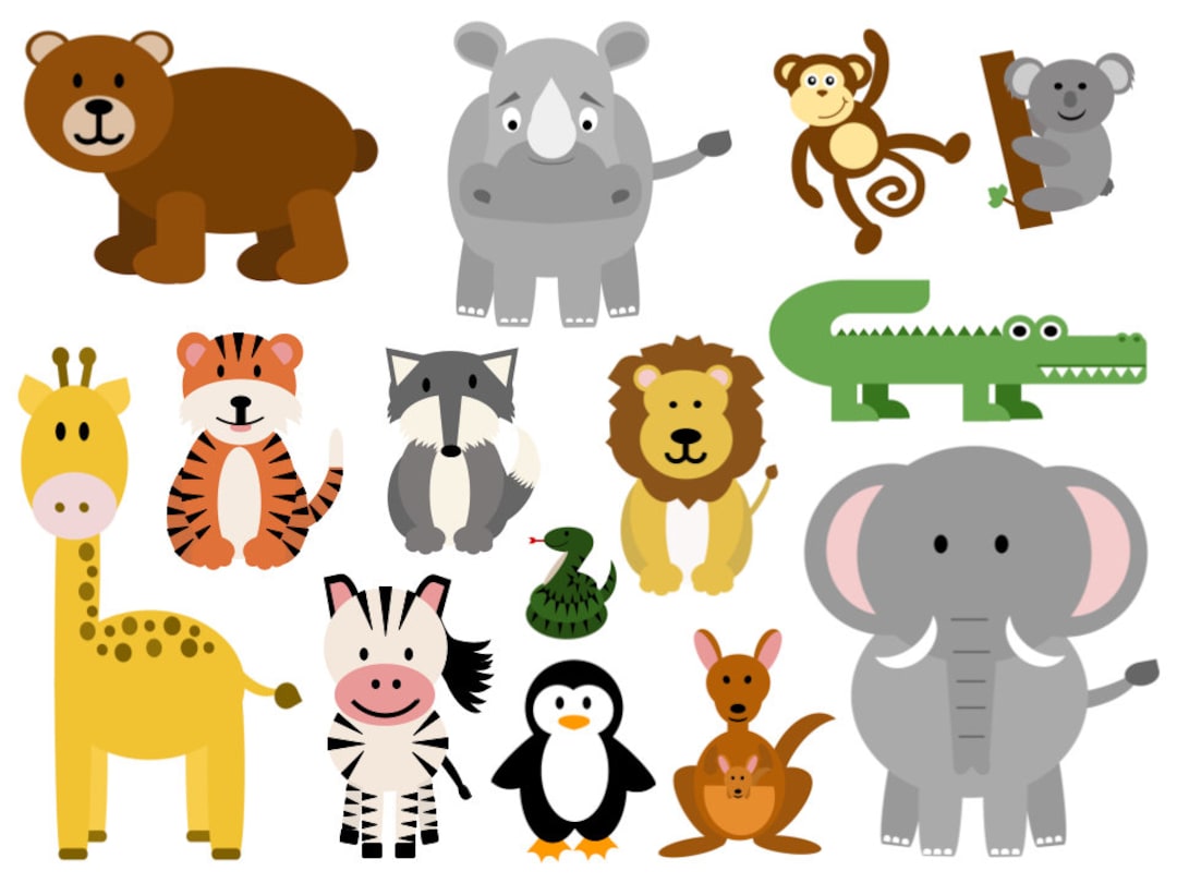 Zoo Animal Clip Art 16 Images - Etsy