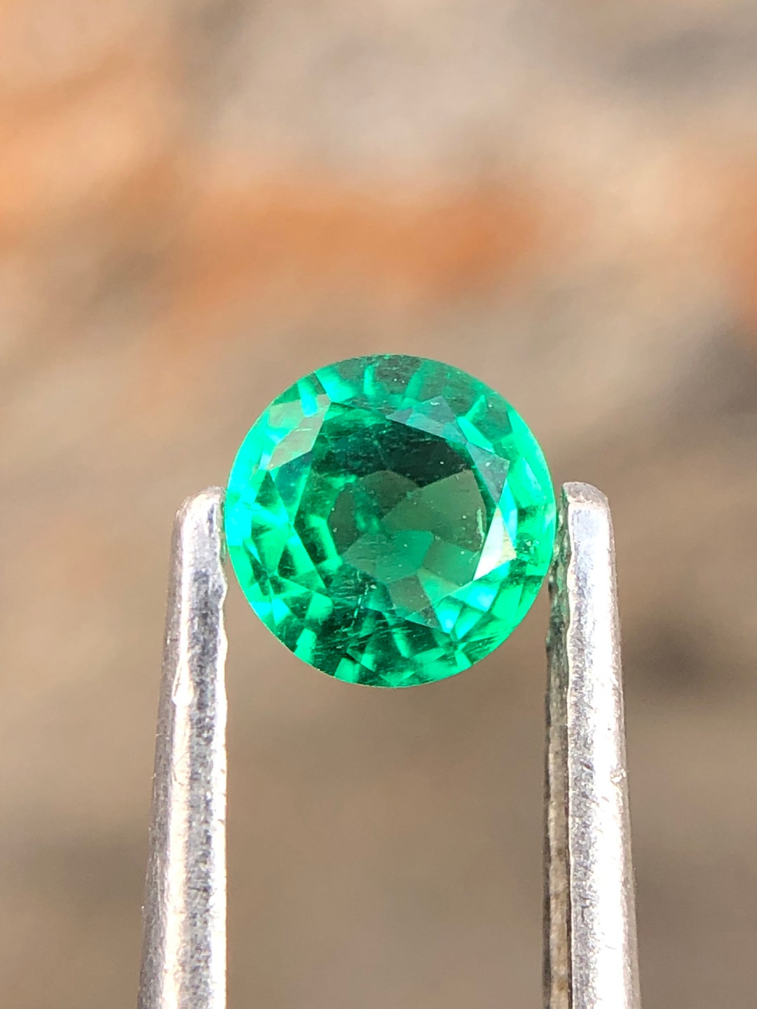 Natural Vivid Green Emerald, Emerald Round, Faceted Emerald, Loose ...