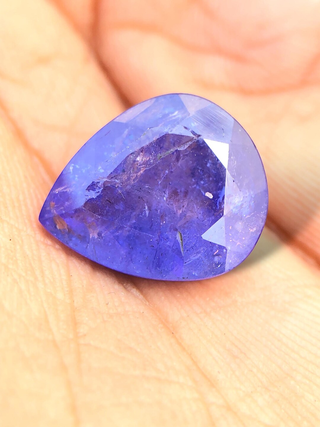 Natural Rare Blue Tanzanite, Inclusion Pear Shape Tanzanite, 15x12 MM ...