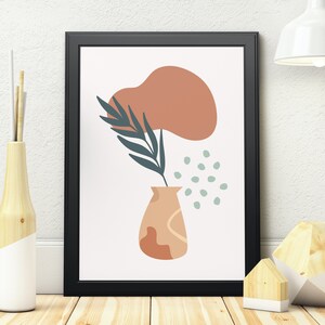 Printable Boho Leaf Wall Art 3 Piece Abstract Plant Print Wall Art Set ...